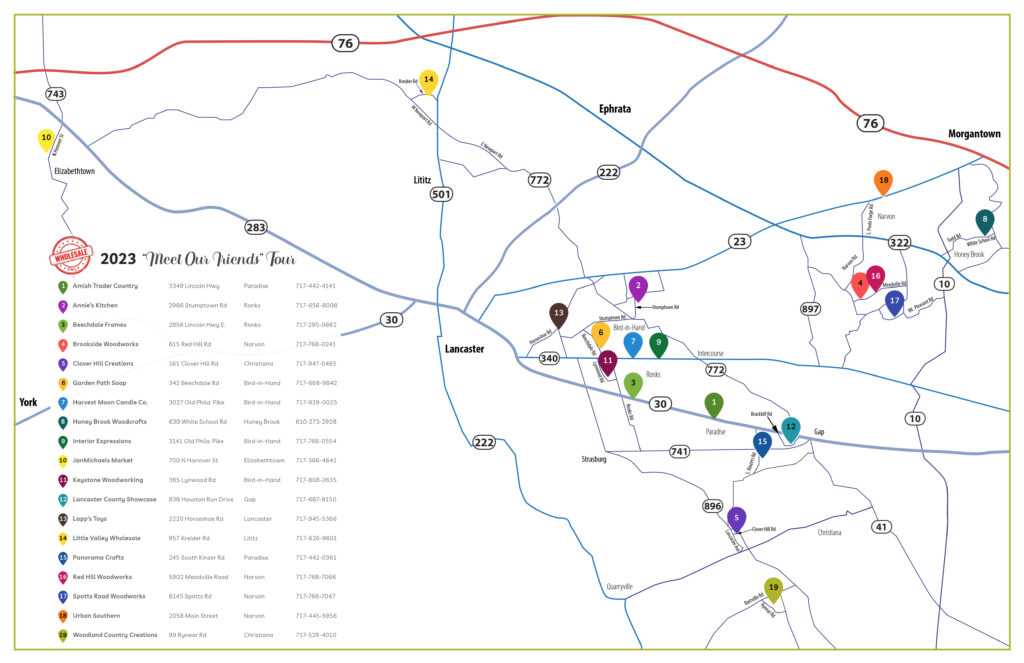 Map – Lancaster County Craftsmens' Co-op